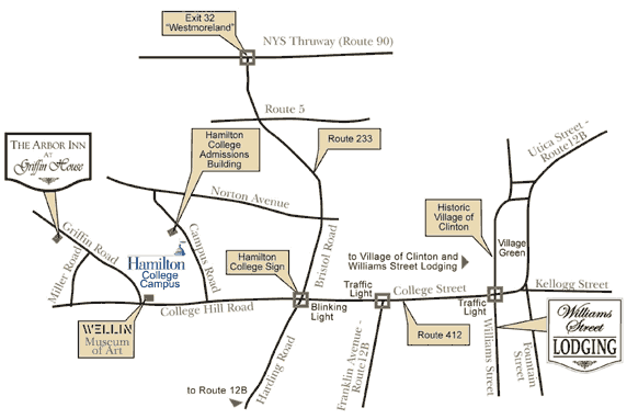 Directions | Williams Street Lodging | Clinton, NY | exit32 NY Thruway ...